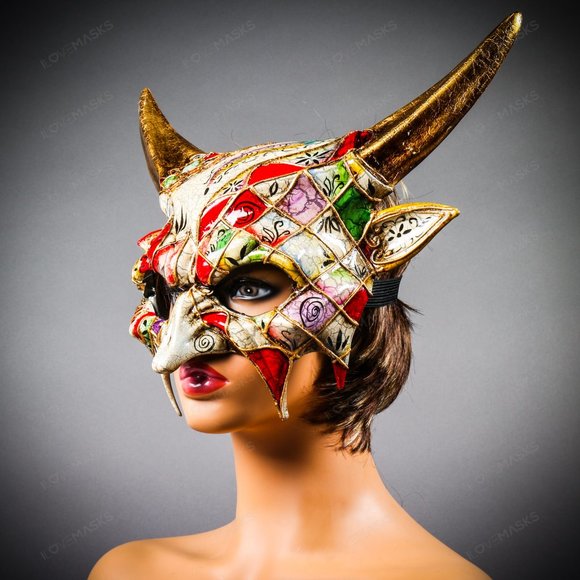 ILOVEMASKS | Accessories | Scary Devil Mask Venetian Mardi Gras ...
